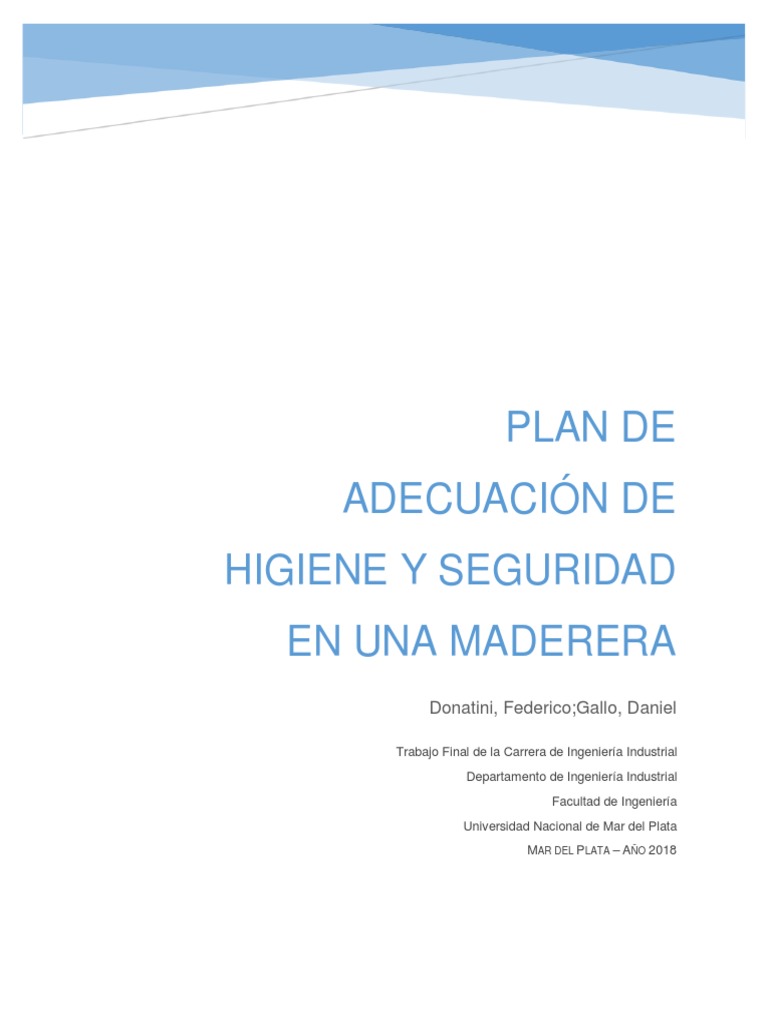 Adecuacion Higiene y Seguridad Maderera | PDF | Seguridad y salud ocupacional | Valores