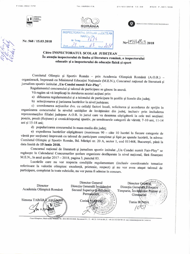 1614 Concurs Un Condei Numit Fair Play SM | PDF