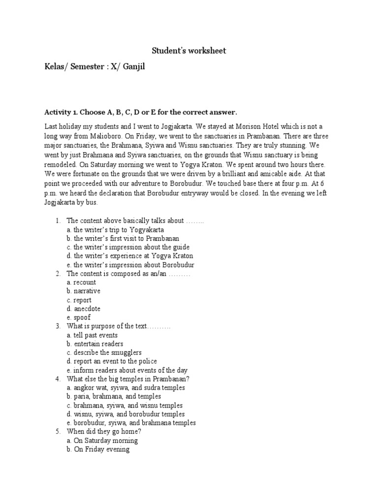 LKPD 1 Personal Recount | PDF