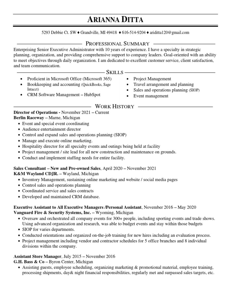 Arianna - Ditta - Resume 2022 | PDF | Customer Relationship Management | Service Industries