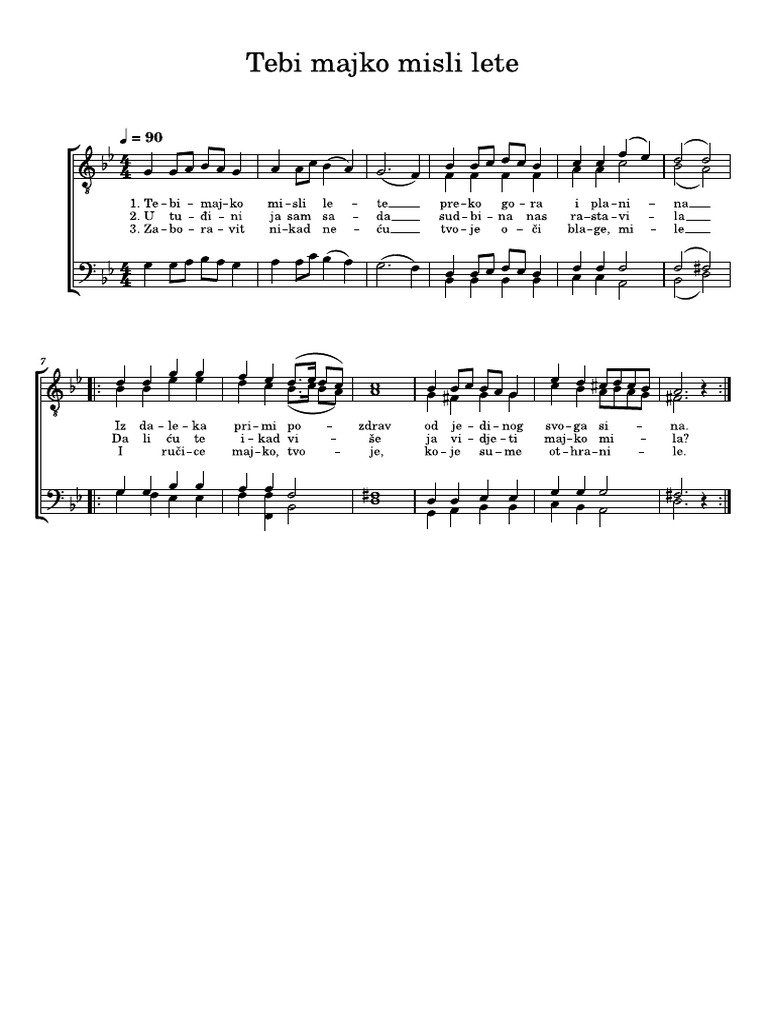 Tebi Majko Misli Lete | PDF