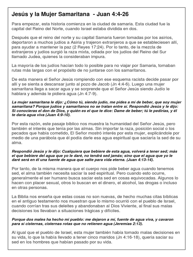 Actividades para niños: Mujer Samaritana | PDF | Samaria | Jesús