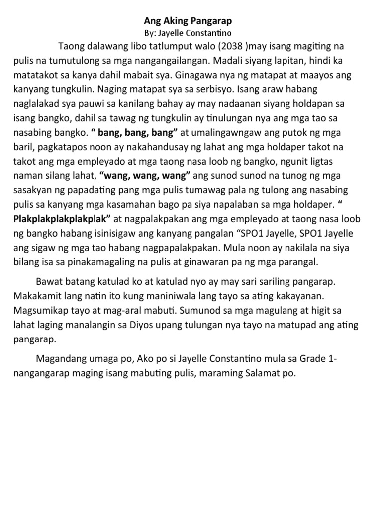 Ang Aking Pangarap | PDF