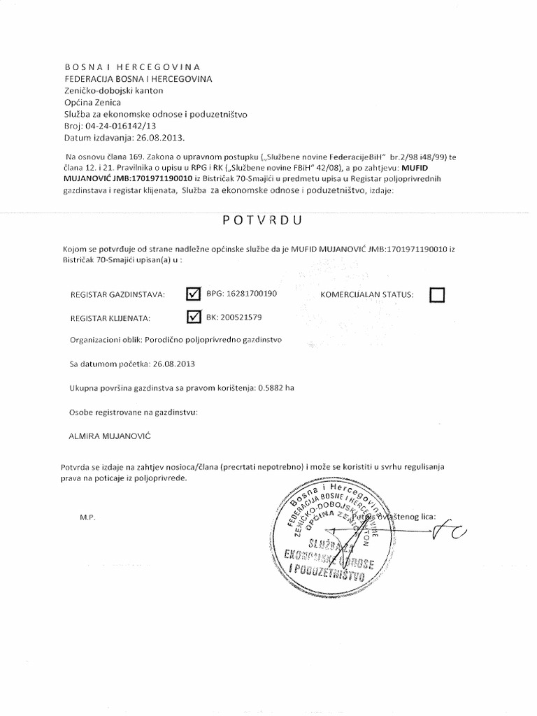 MM Posjedovni List | PDF