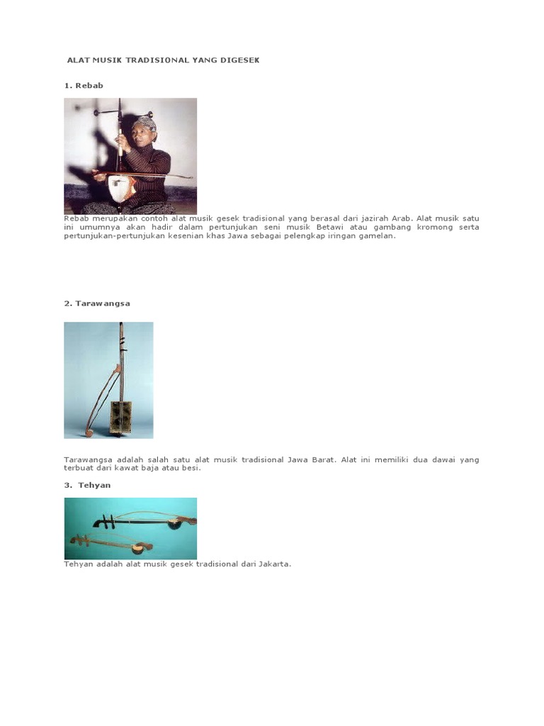 Alat Musik Gesek Tradisional | PDF