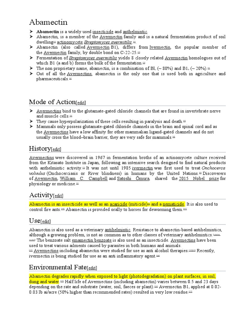Abamectine | PDF | Biocides