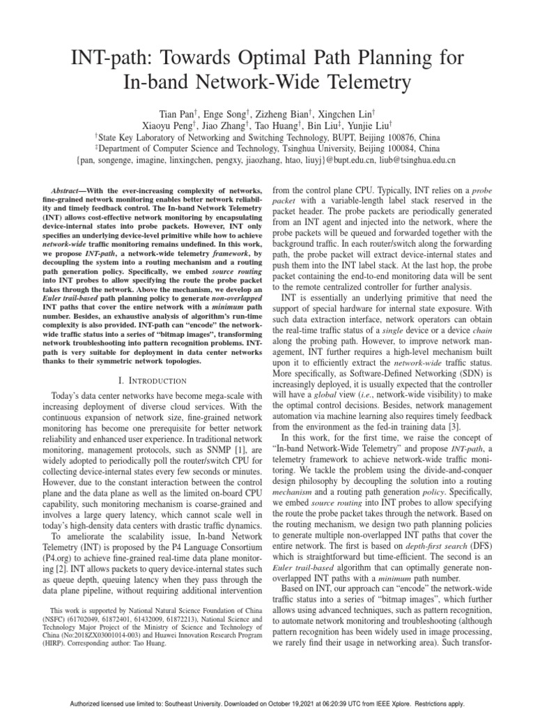 INT-path Towards Optimal Path Planning For In-Ban | PDF | Routing ...