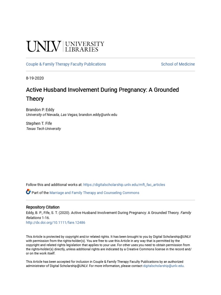 Active Husband Involvement During Pregnancy - A Grounded Theory | PDF ...