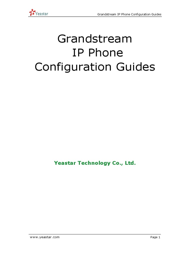 Grandstream Configuration Guides en | PDF | Ip Address | Session Initiation Protocol