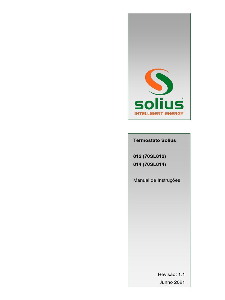 Manual do Termostato Solius 812/814 | PDF | Umidade | Ciências Físicas