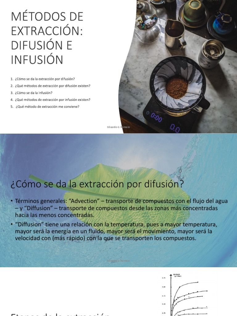 Métodos de Extracción: Infusión y Difusión | PDF | café | Difusión