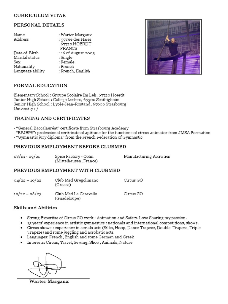 CV Margaux Warter - China Working Visa Process | PDF | Business ...