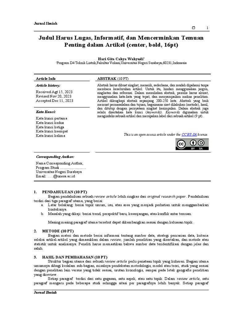 Panduan Menulis Jurnal Ilmiah | PDF