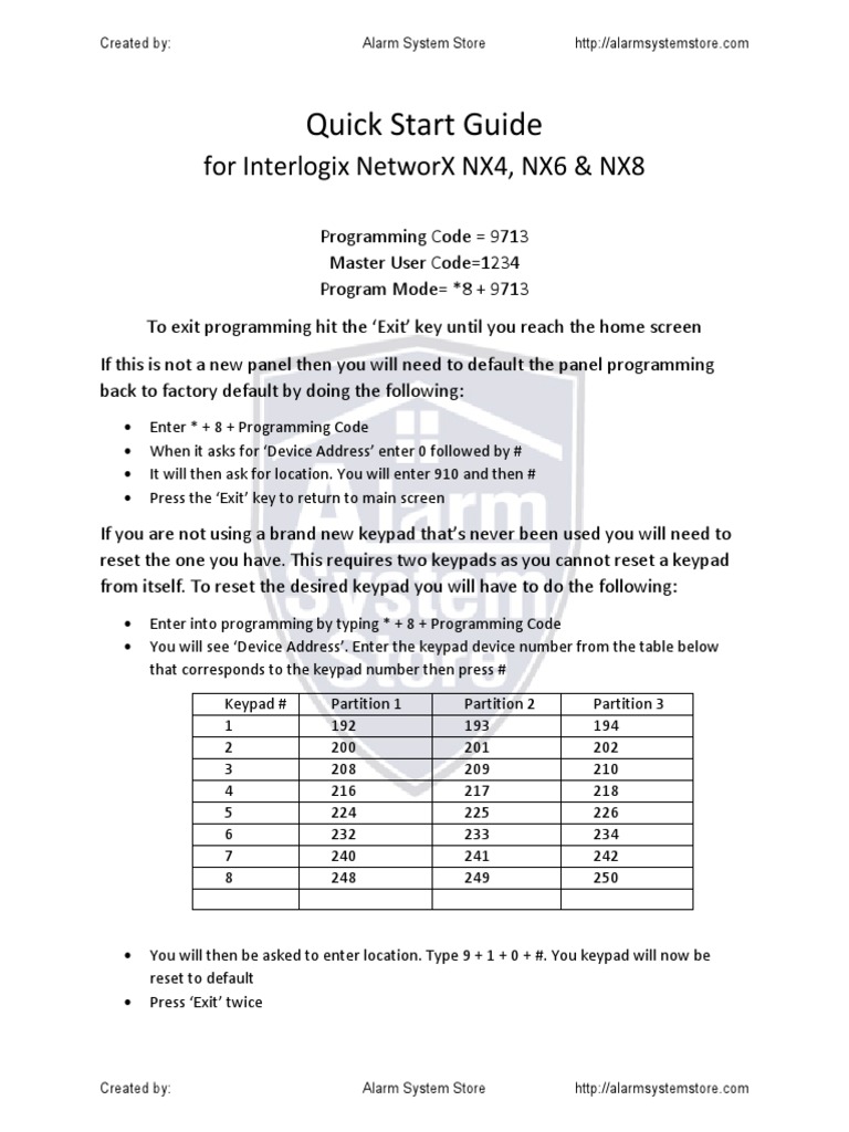 Interlogix NX4 6 8 Quick Start Guide 1b | PDF | Computer Science | Computer Engineering
