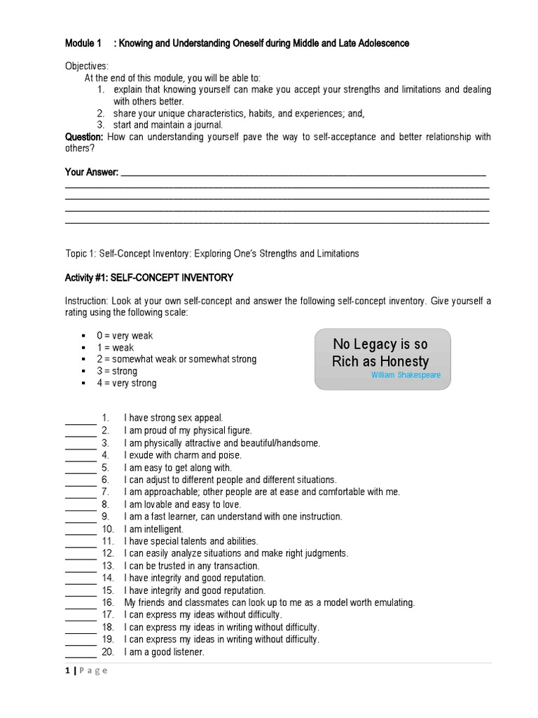 PerDev Module 1. Week 1 2 Activity For Online | PDF