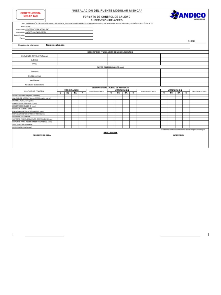 Control de Calidad Puente Modular Mishca | PDF | Materiales ...