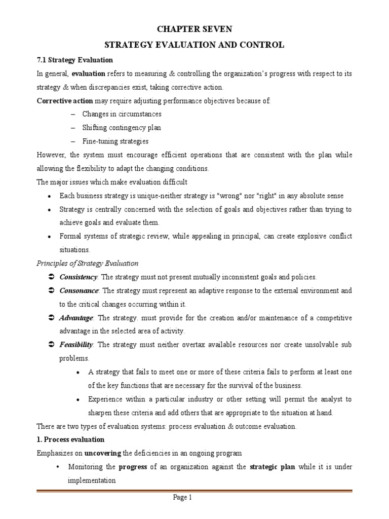 Strategic 7 | PDF | Strategic Management | Evaluation
