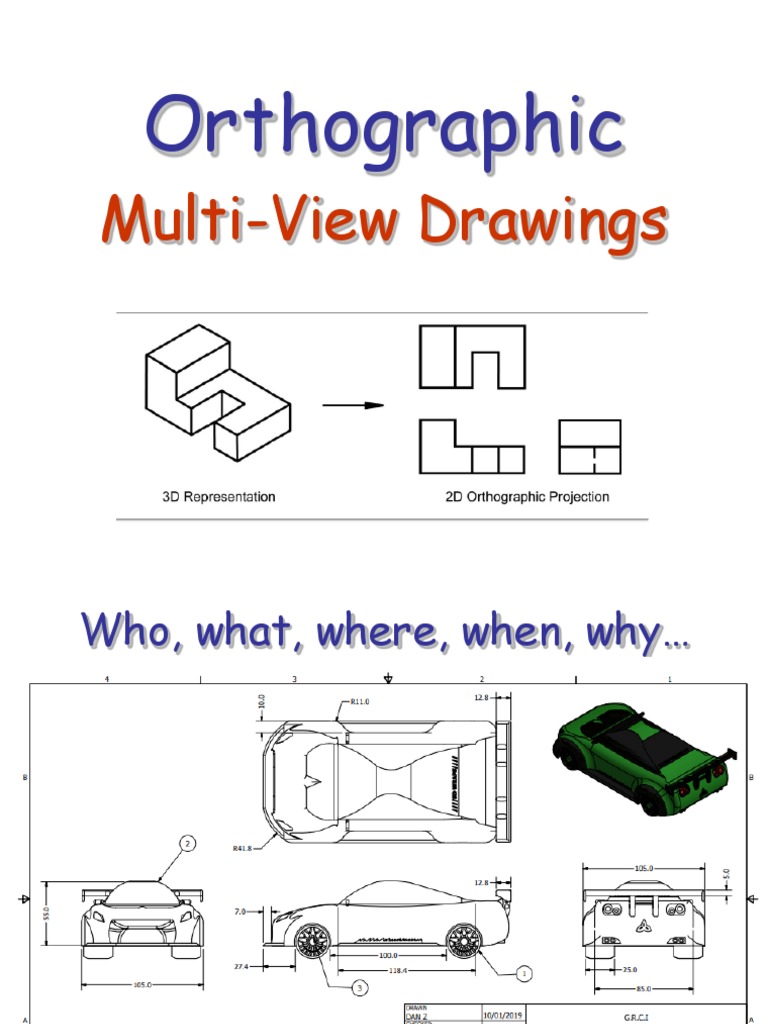 Orthographic Multi-View Drawing Guide | PDF | Drawing | Geometry