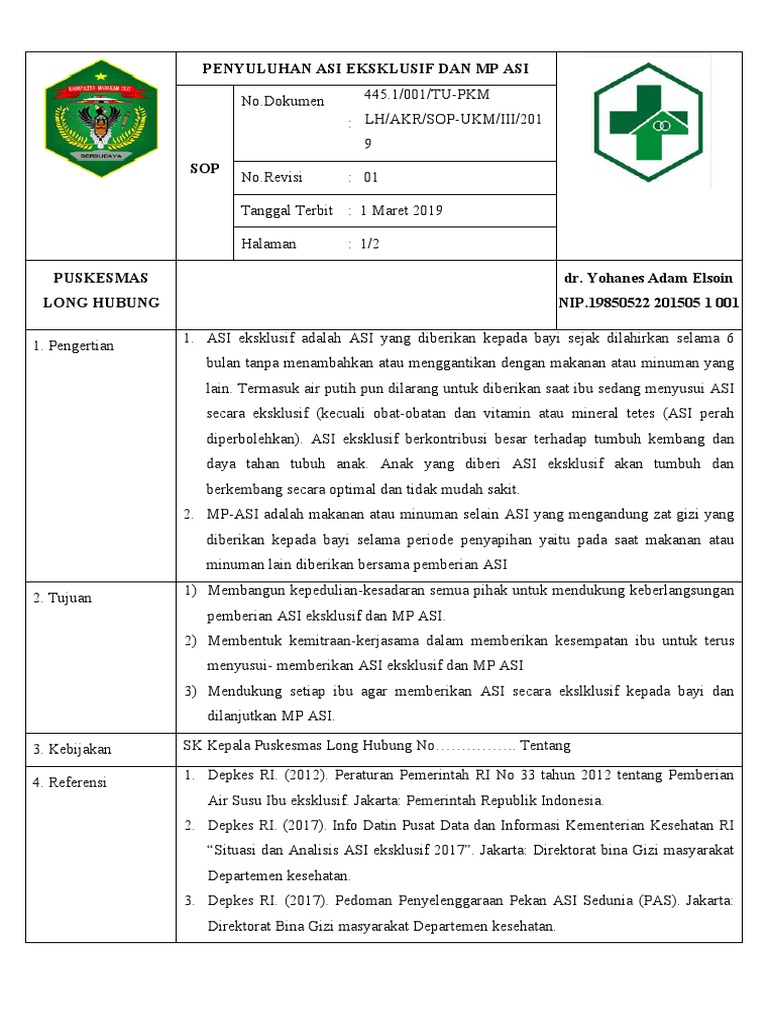 Sop ASI Eksklusif | PDF
