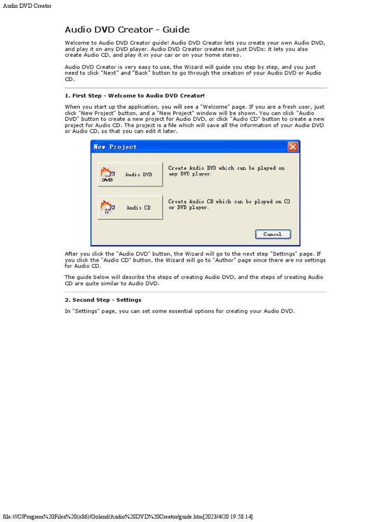 Audio DVD Creator | PDF