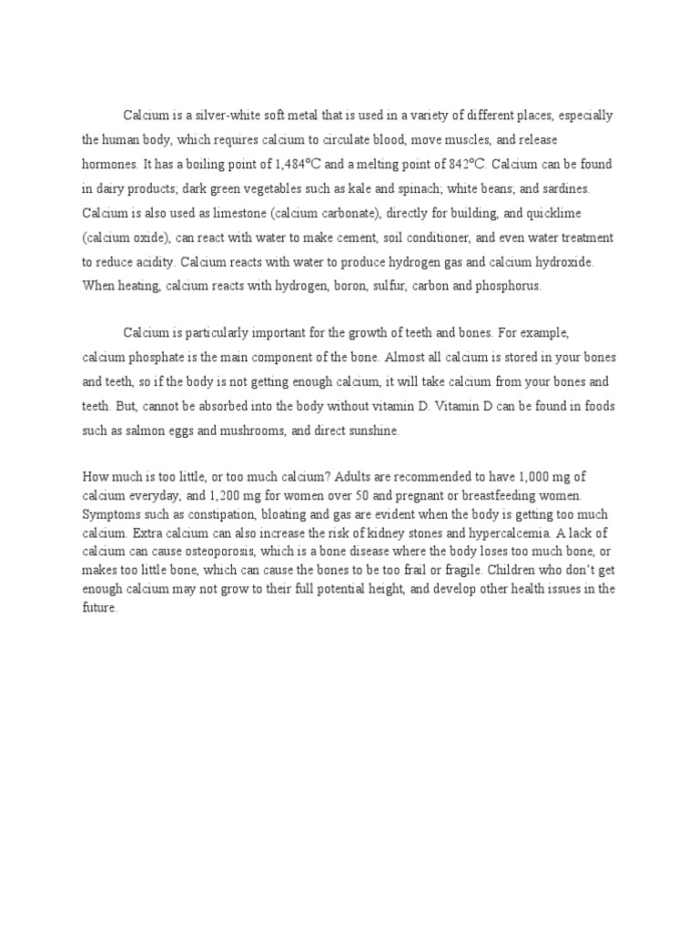 Calcium Script | PDF