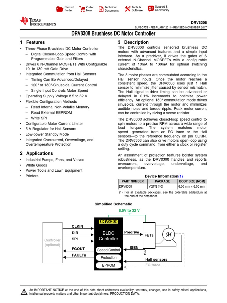 DRV 8308 | PDF | Electric Motor | Electrostatic Discharge
