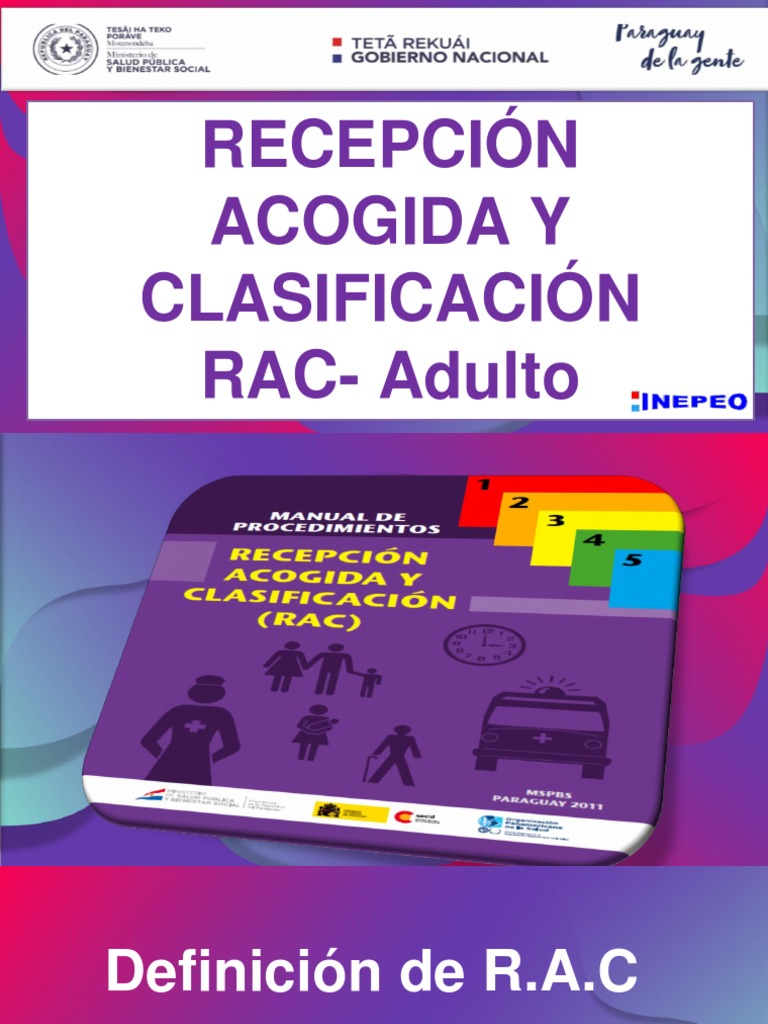 Recepción Acogida Y Clasificación RAC-Adulto | PDF | Ciencias de la Salud | Enfermedades y ...