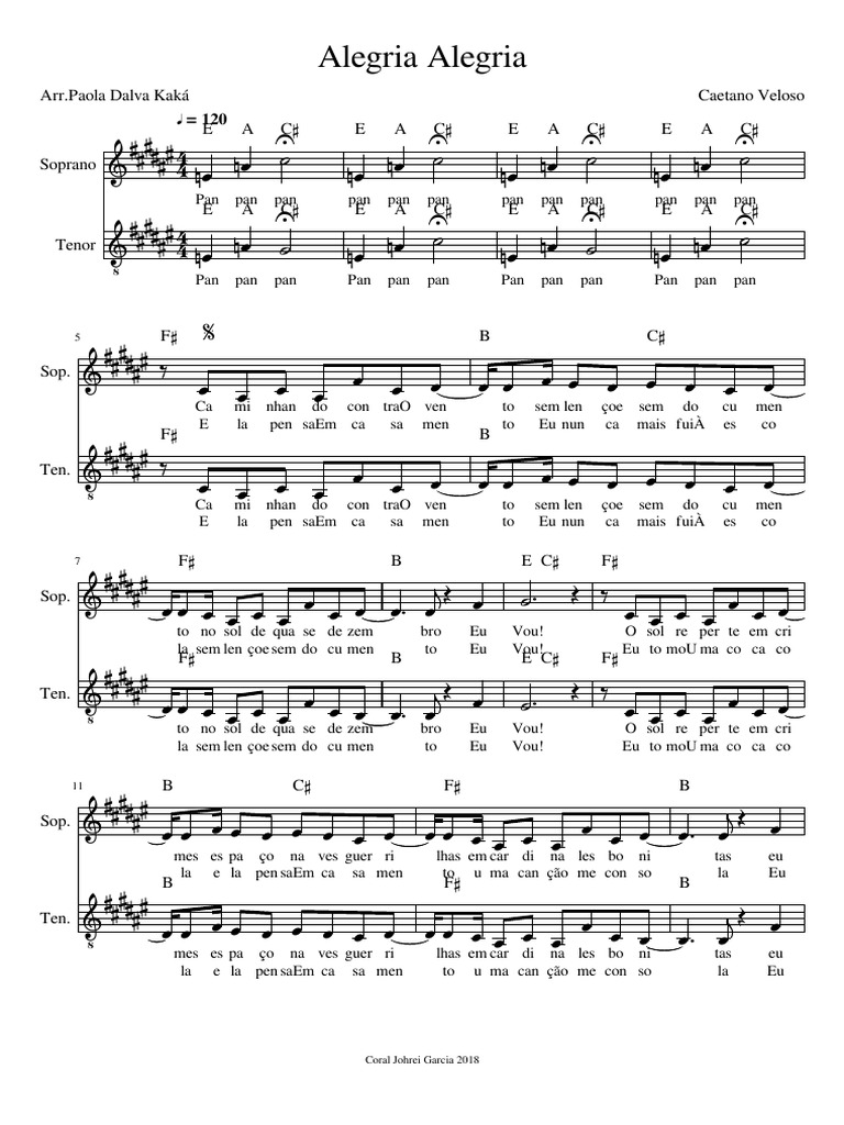 Alegria Alegria-Partitura e Partes | PDF | Elementos da música