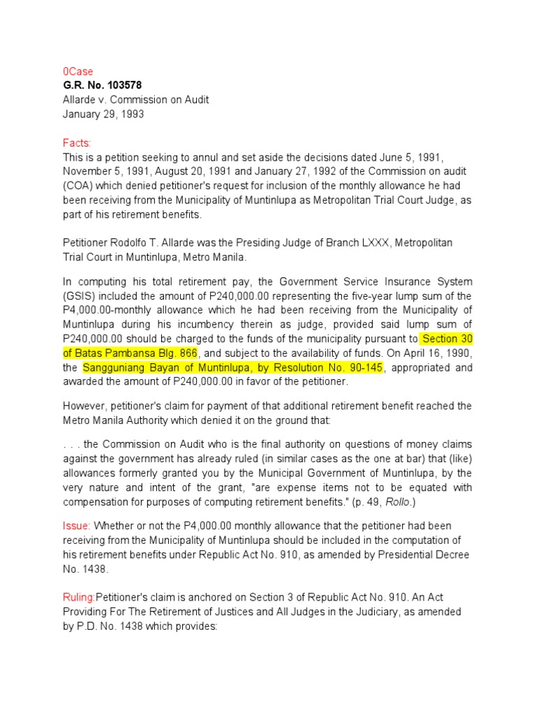 Allarde v. Commission On Audit | PDF | Judge | Statutory Interpretation