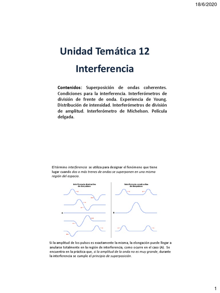 3 UT XII - Interferencias | PDF | Olas | Oscilación