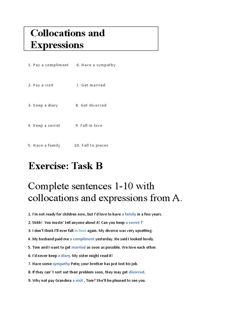 Collocations & Expressions Guide | PDF