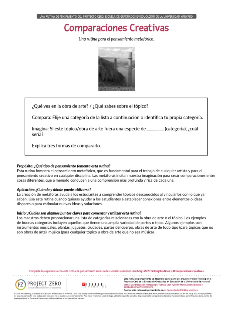 Rutina de Pensamiento Metafórico | PDF | Pensamiento | Licencia ...