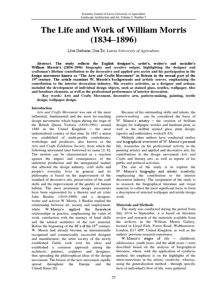 The Life of William Morris | PDF | Textiles | Tapestry