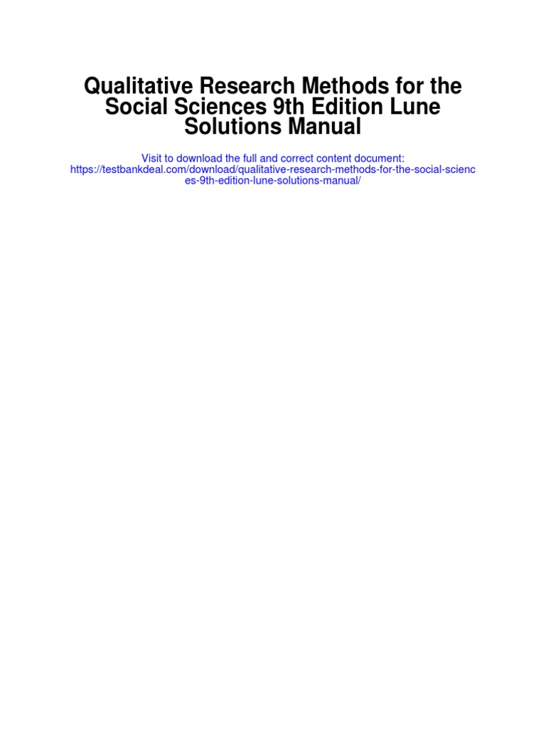 Qualitative Research Methods For Social Sciences Pdf – IXXLIQ