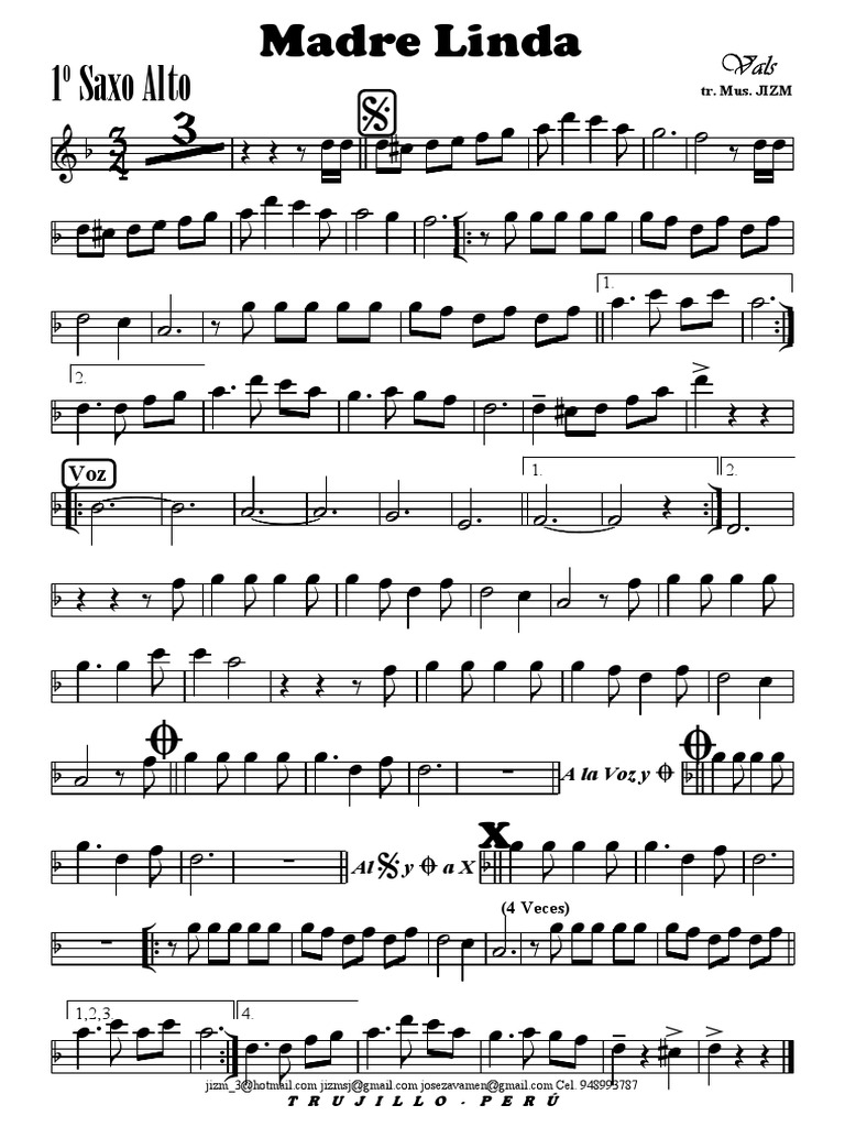 Madre Linda Saxo Alto 1º | PDF