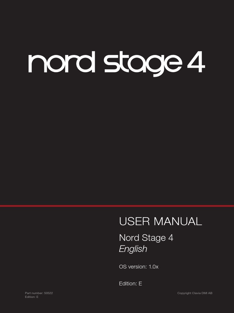 Nord Stage 4 User Manual v1.0X-Edition-E | PDF | Synthesizer | Piano