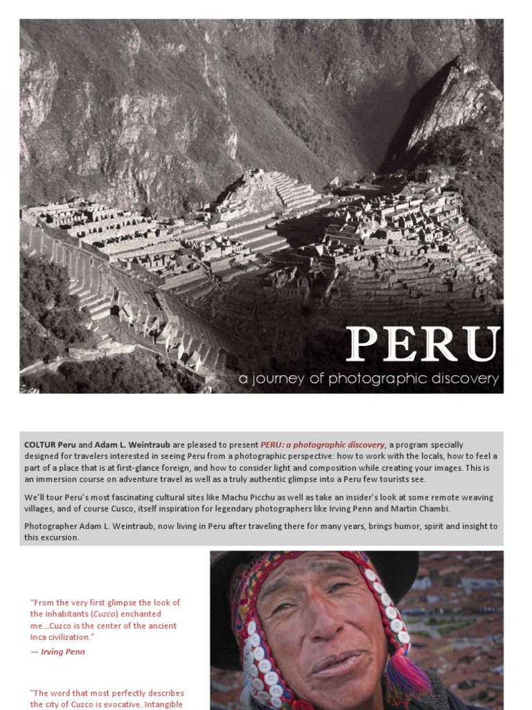 COLTUR Peru Photography Tour | PDF | Lima | Inca Empire