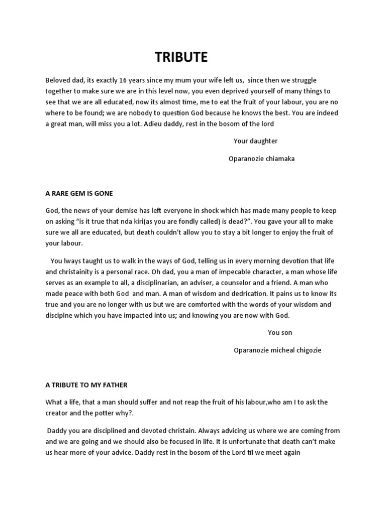 Tribute to a Beloved Father | PDF
