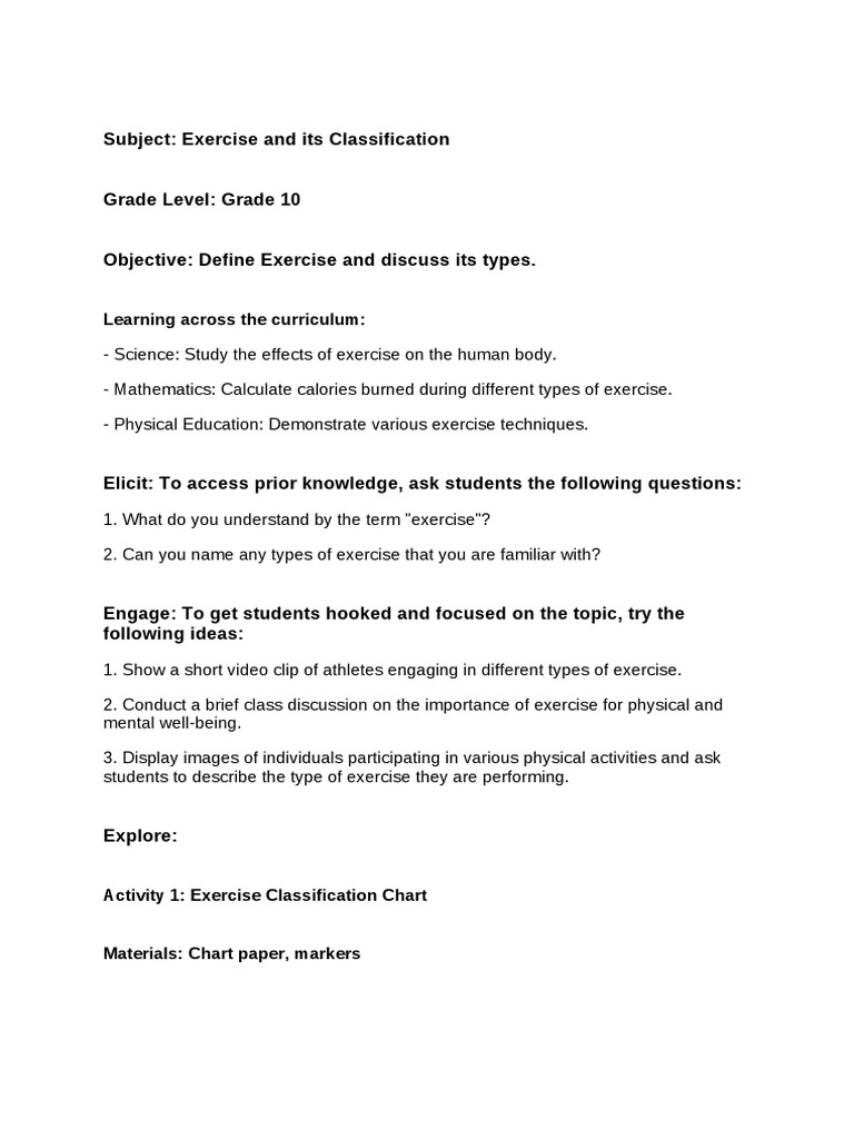 Lesson Plan | PDF | Aerobic Exercise | Rubric (Academic)