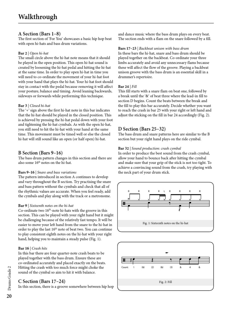 Drums Grade 2 20 | PDF | Musical Forms | Rhythm And Meter