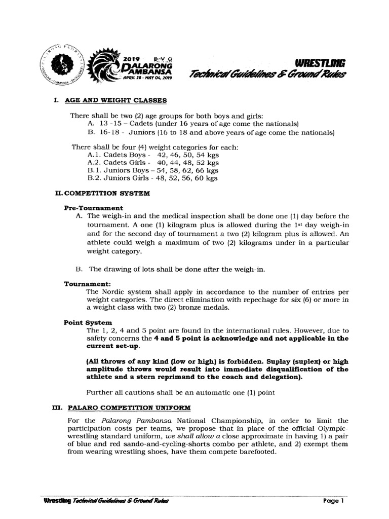 Wrestling Ground Rules | PDF