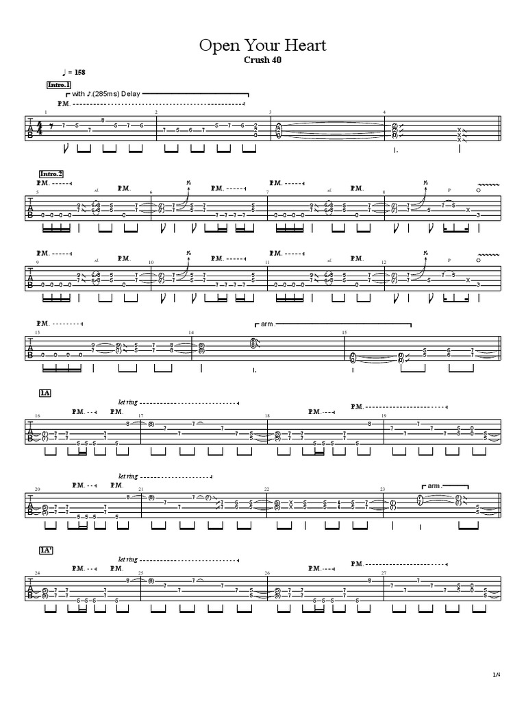 Open Your Heart Sheet Music | PDF