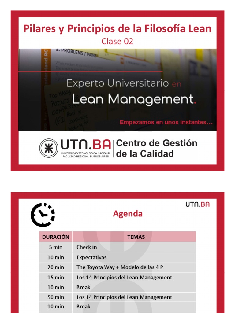 Clase 02 - Pilares y Principios de La Filosofía LEAN | PDF | Empoderamiento | Gestión de la calidad