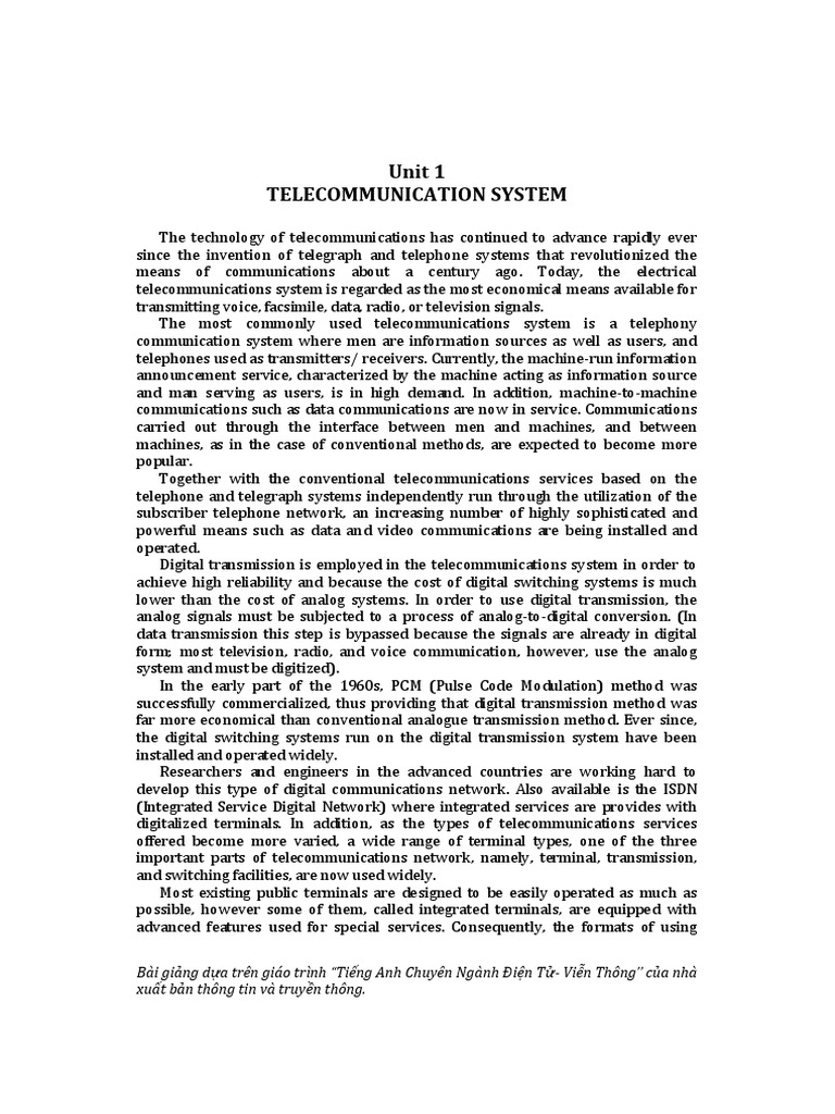 Unit1 Upload | Download Free PDF | Telephony | Telecommunications