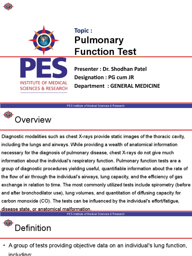 Pulmonary Function Tests | PDF | Lung | Respiratory Diseases