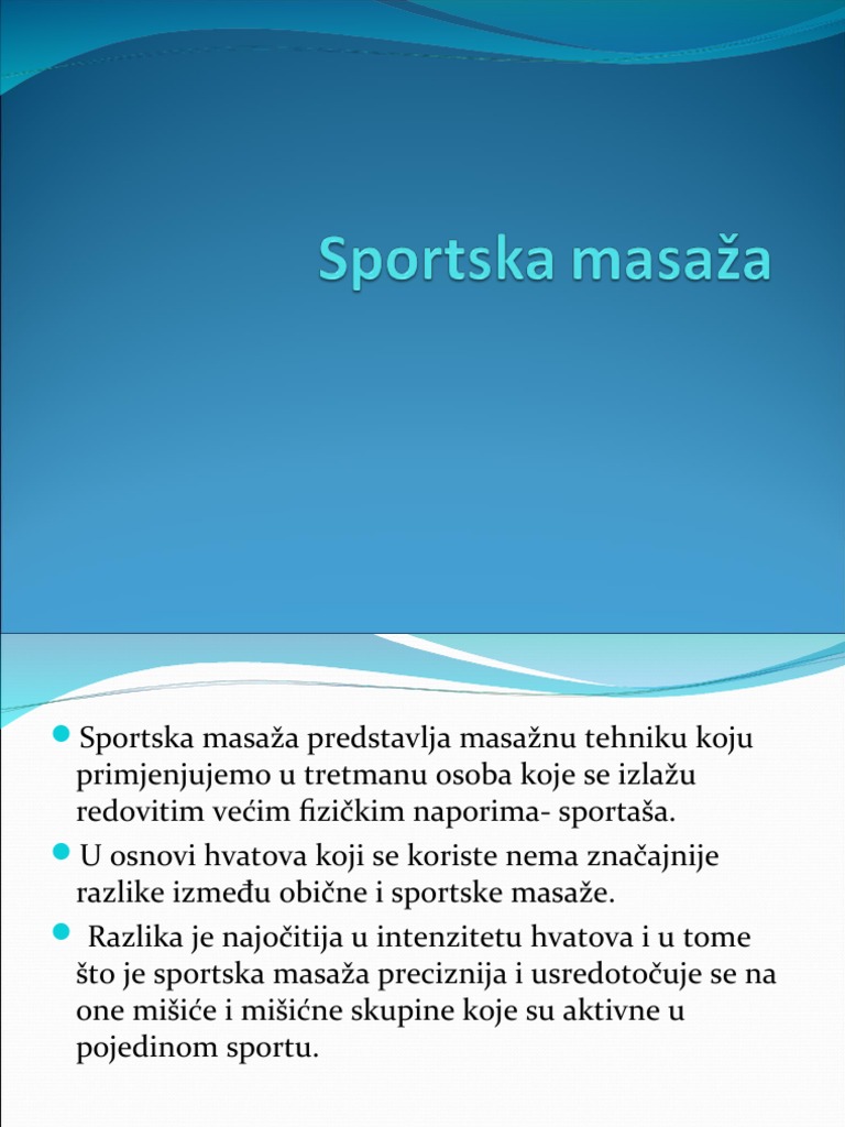 Sportska Masaza | PDF