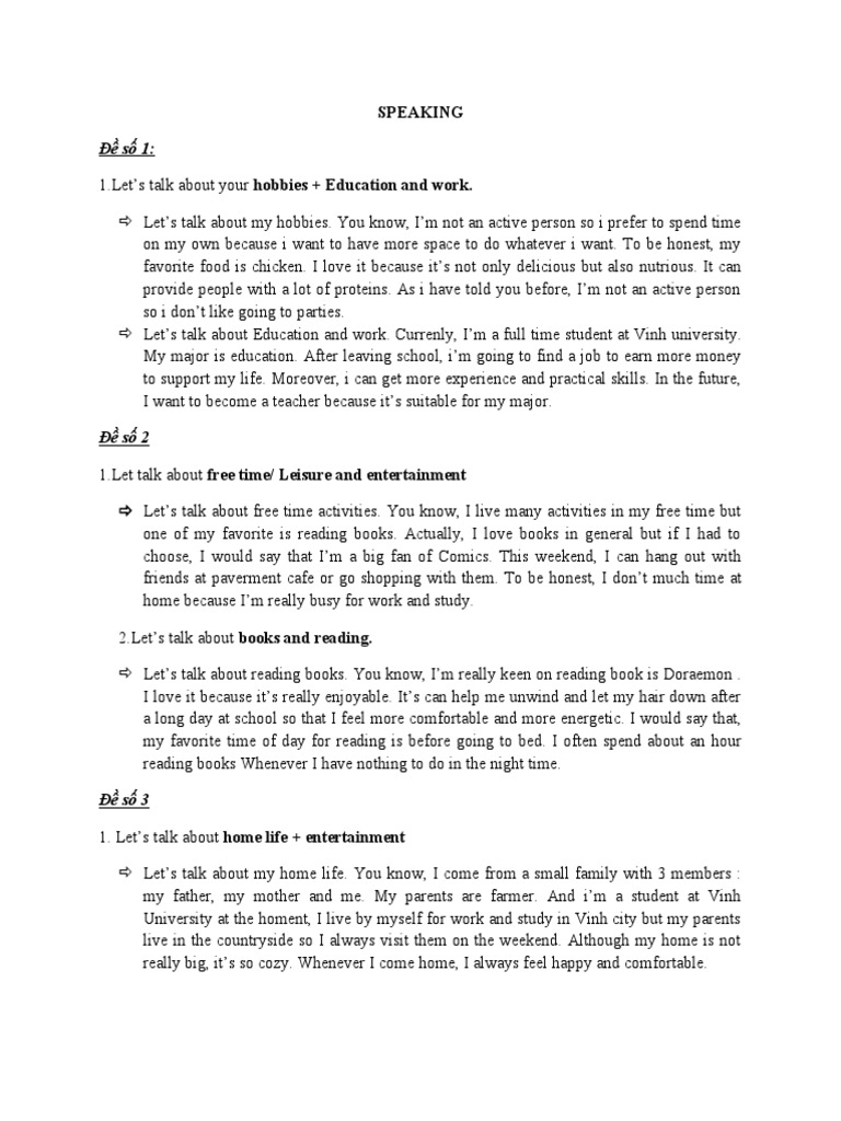 SPEAKING b1 | PDF | Reason | Leisure