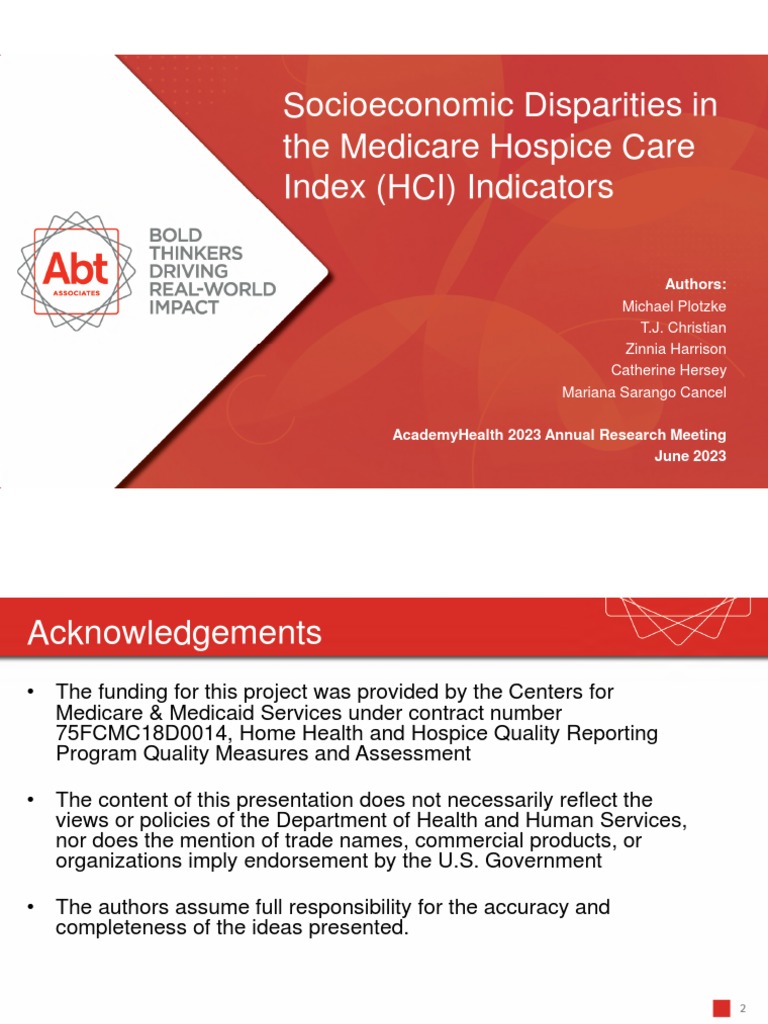 Hospice Care Index Slide Deck (SDOH) | PDF | Dependent And Independent ...