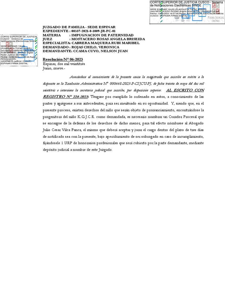 Exp. 00-1009-JR-FC-01 - Resolución - 00770-2023 | PDF | Instituciones ...