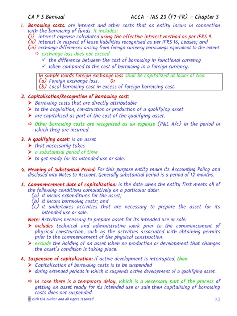 Chapter 3 - IAS 23 | PDF | Interest | Loans